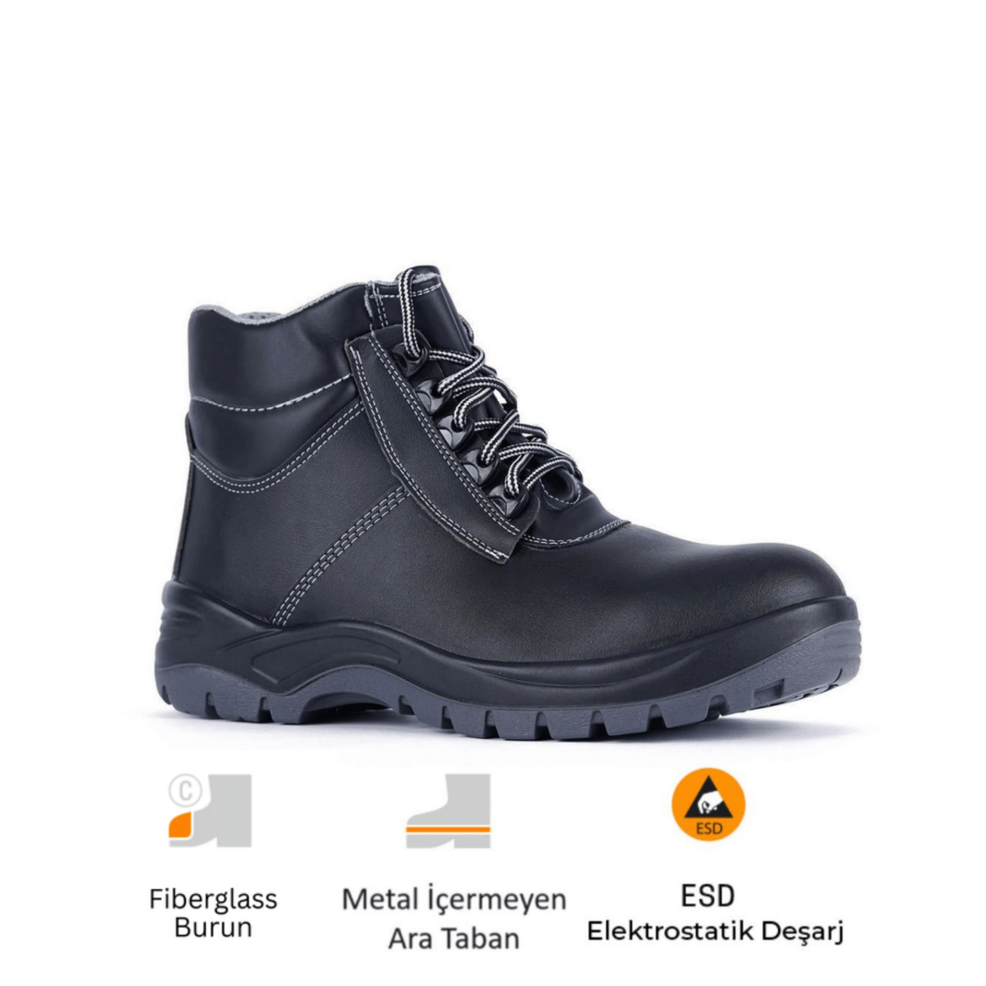 Mekap Policap 023 S3 ESD Deri Fiberglass Burun İş Botu